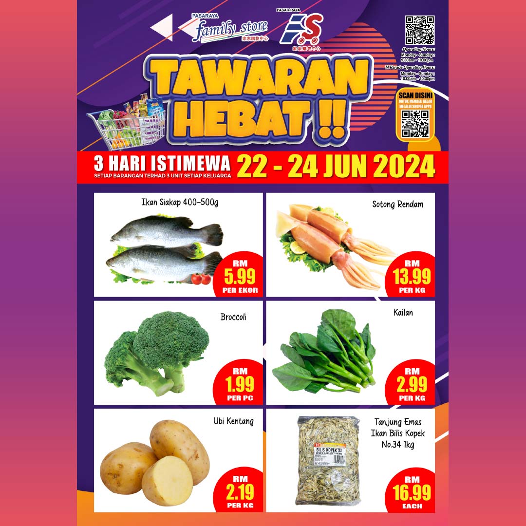 Minggu ni siapa nak beli ikan, sayur, susu, santan boleh terus je cari ...